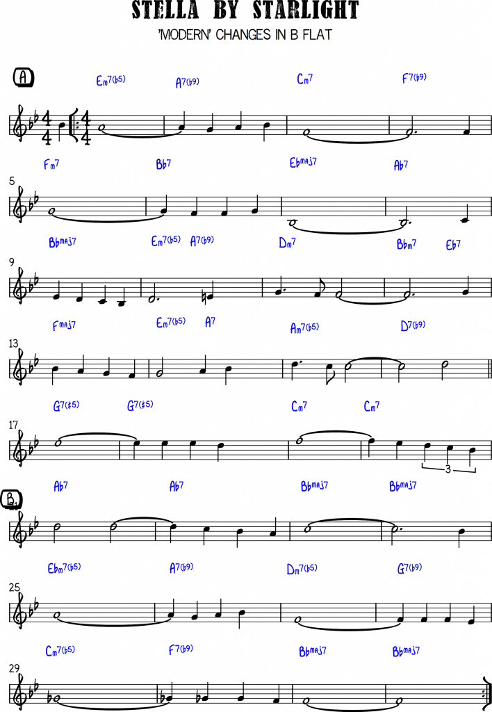 Stella by Starlight - Modern Changes in Bb - Lead Sheet | Nat Yelverton ...